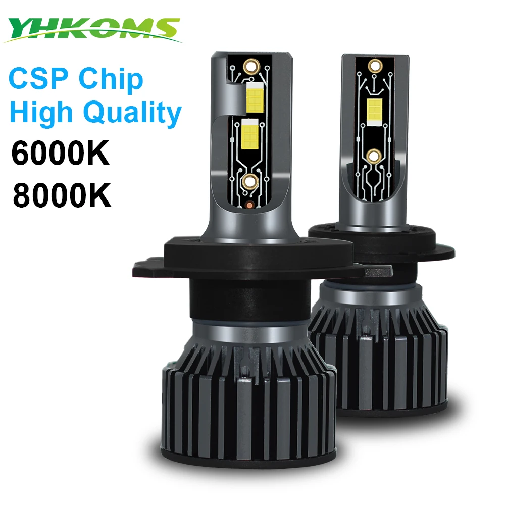 YHKOMS H4 H7 LED 20000LM CSP reflektor samochodowy H1 H8 H9 H11 żarówka ...