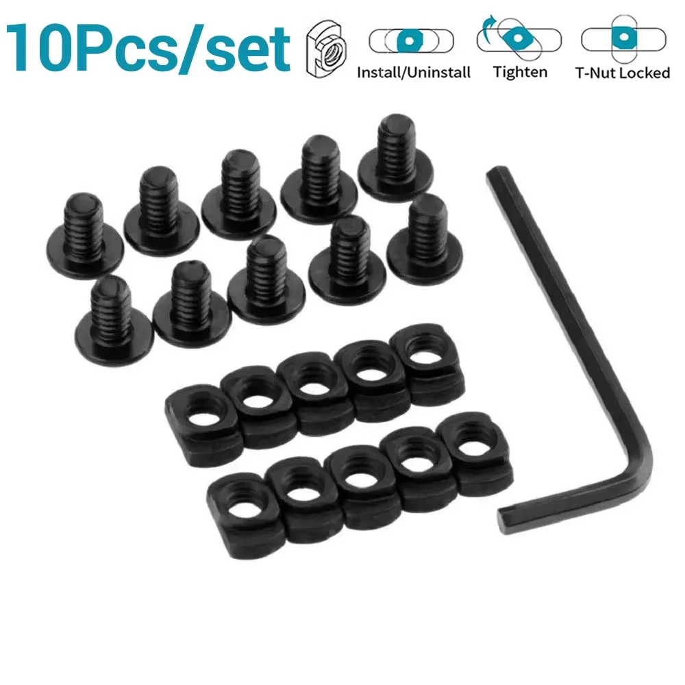 10Pcs M-LOK Screw and Nut Replacement Rails T-Nut Screw Replacement Set ...