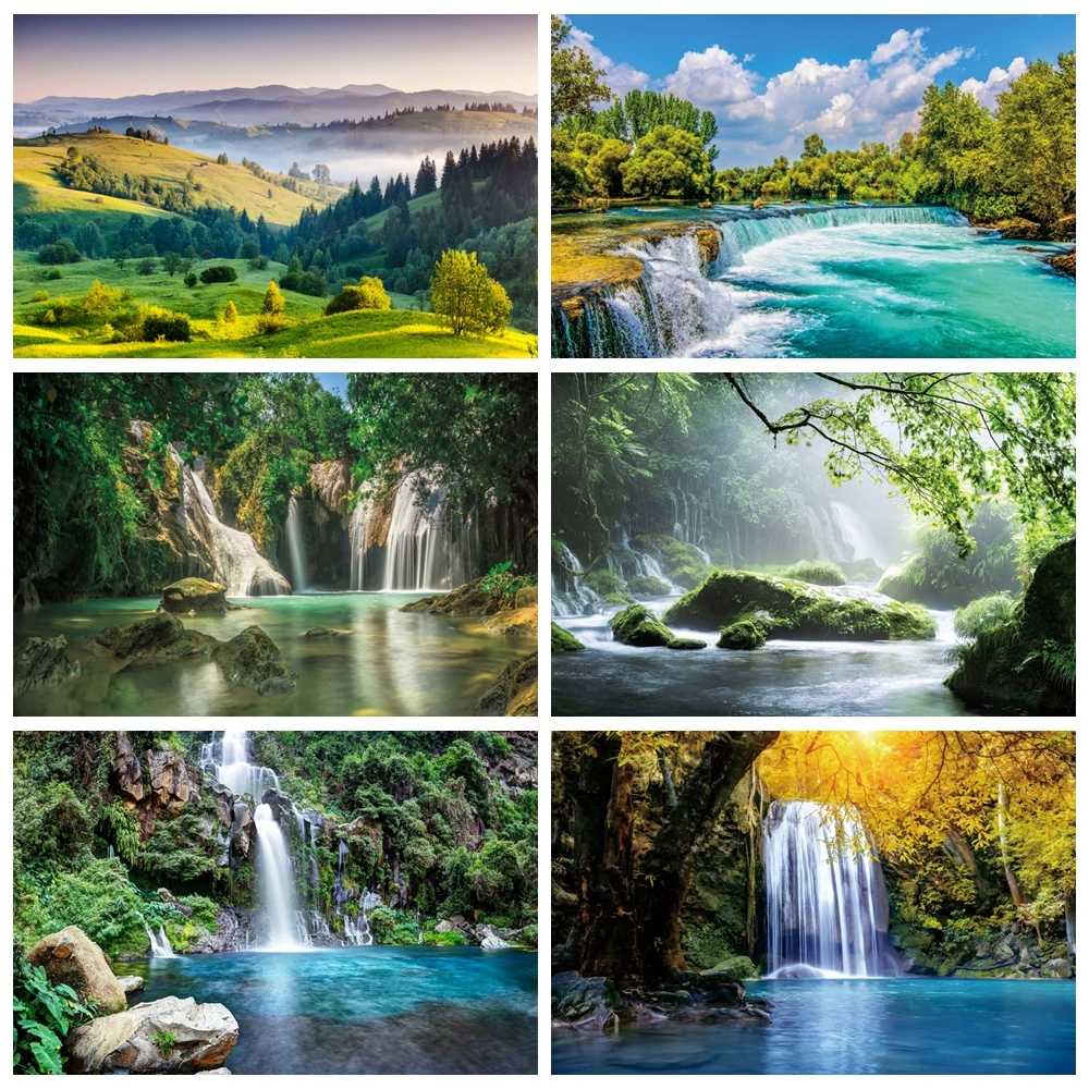 Fondo-de-paisaje-Natural-de-primavera-para-fotograf-a-cascada-monta-a ...