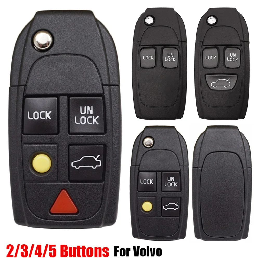 Replacement 2/3/4/5 Buttons Remote Flip Folding Fob Car Key Shell Case ...