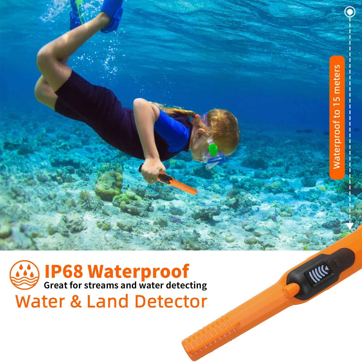 2022 upgrade Metal Detector Pinpointer Pinpoint HS 16 Fully Waterproof ...
