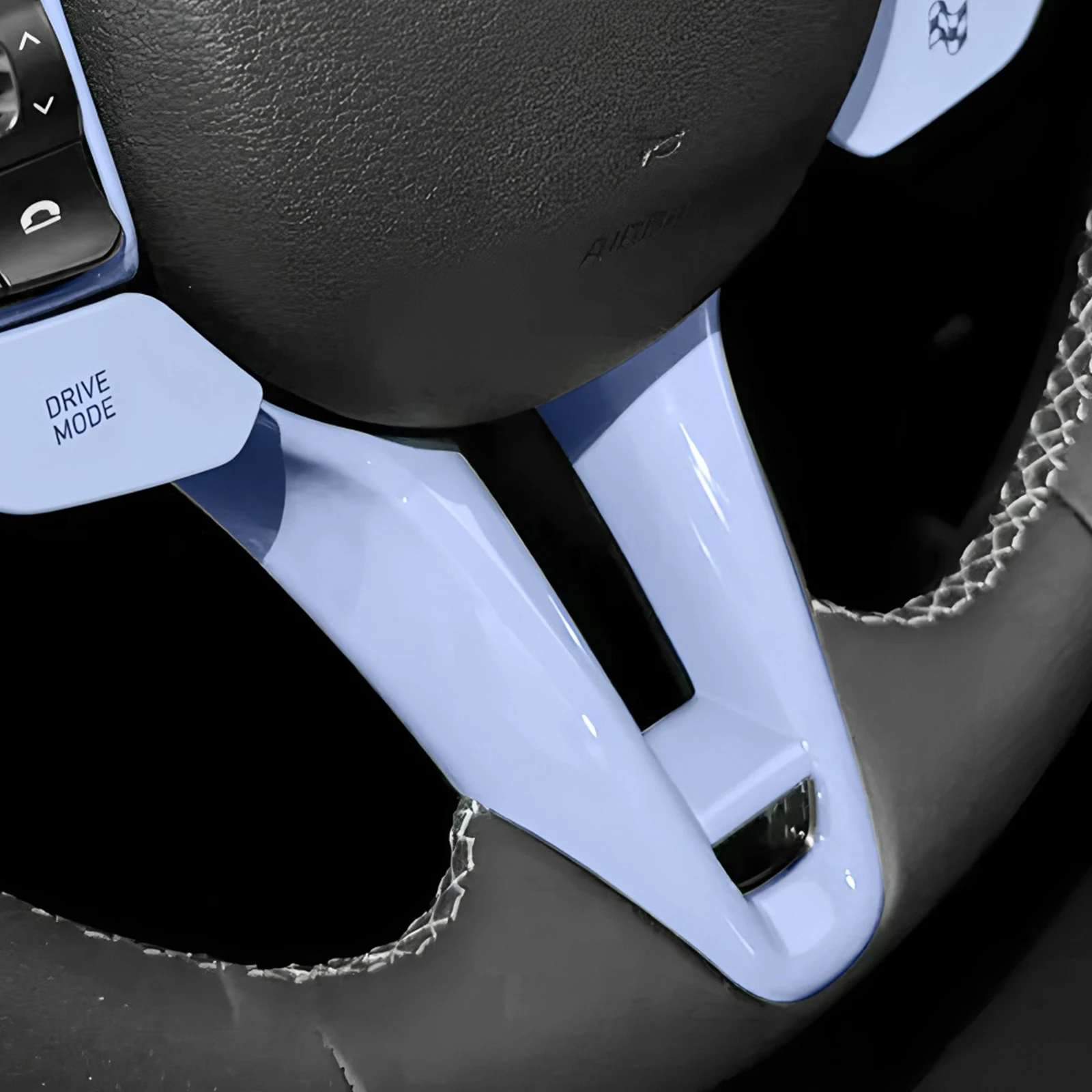Blue Steering Wheel Switch Button + Chin Frame Decoration Cover Trim ...