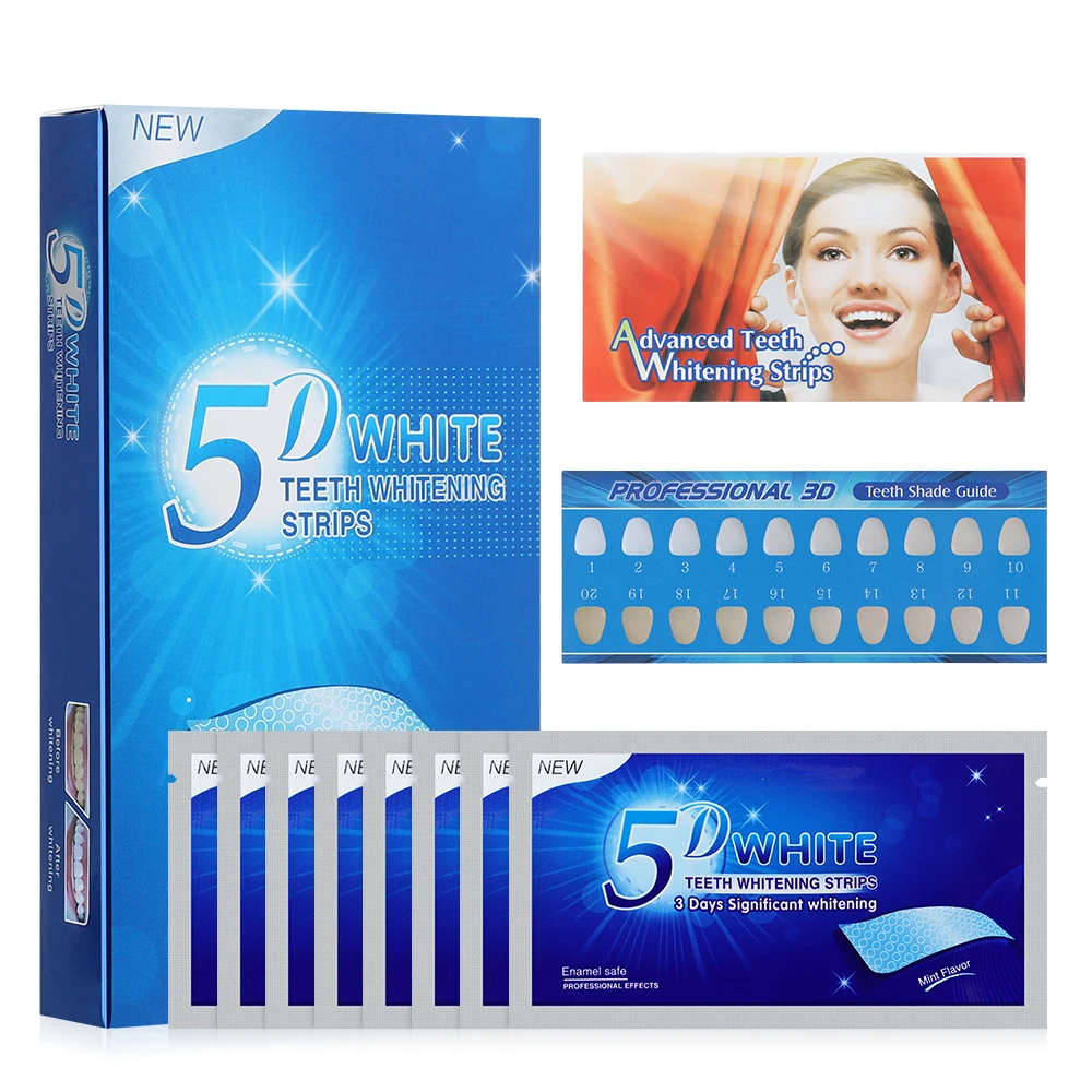 5D Teeth Whitening Strips 14pcs Tooth Whitener kit Oral Hygiene Care ...