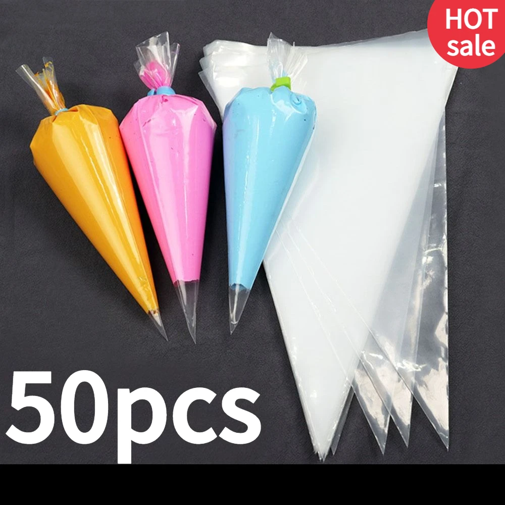 50-Pcs-Bag-Thickened-Disposable-Cream-Squeezing-Tool-Transparent ...