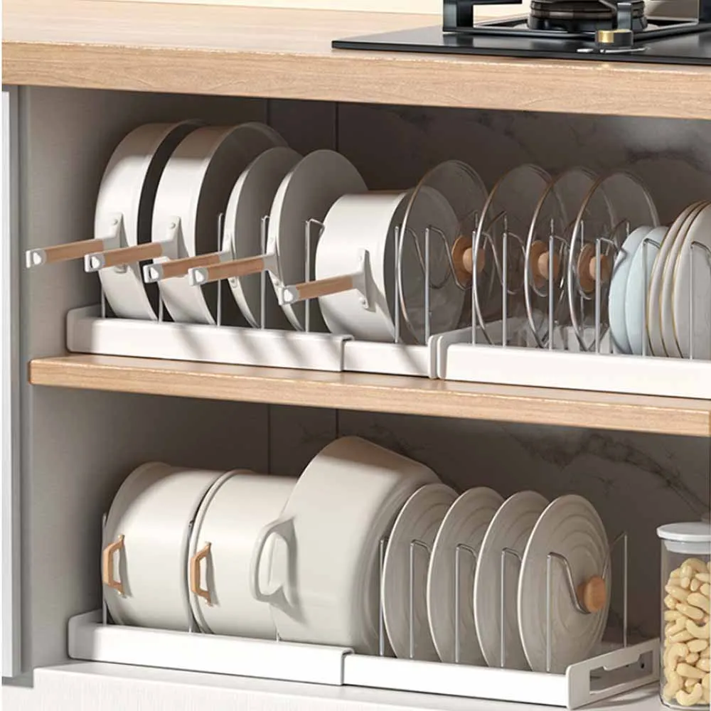 Telescopic-Retractable-Pot-Rack-Kitchen-Accessories-6-Dividers ...