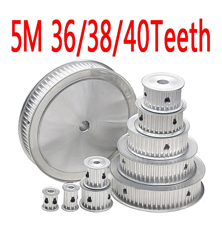 5m 36/38/40 Teeth Af Type Timing Belt Pulley Aluminum Synchronous Wheel ...