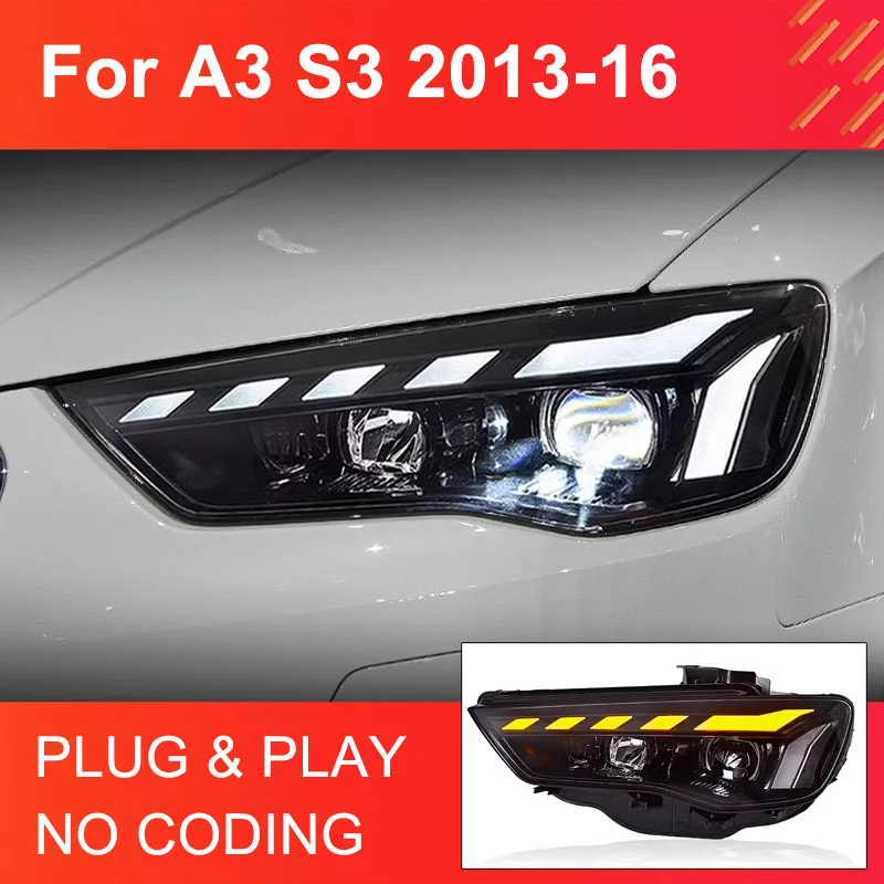 1-Pair-LED-Headlight-Assembly-for-Audi-A3-S3-2013-2016-Sedan-Sportback ...