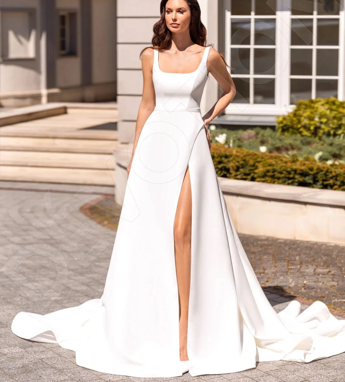 13452# Elegant Simple Princess Sleeveless Backless A-line Sexy Pleated ...