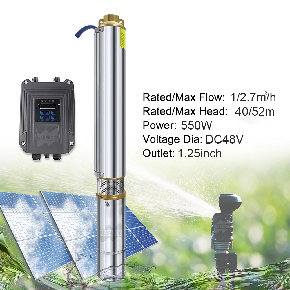 550W DC 48V High Speed Solar Submersible Pump With Permanent Magnet ...