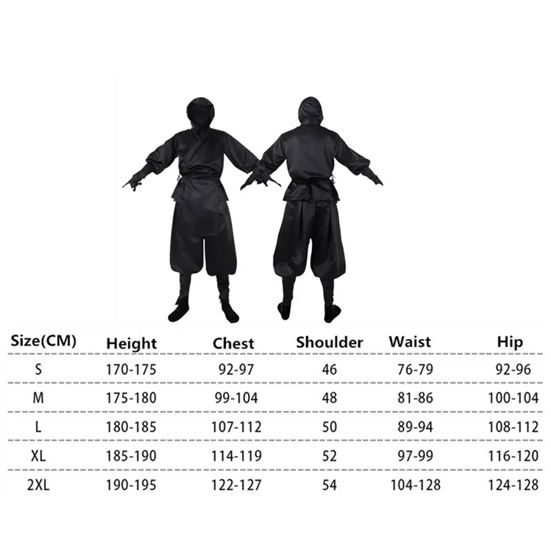Ropa de cosplay de ninja unisex para Halloween, disfraz de fantasía ...