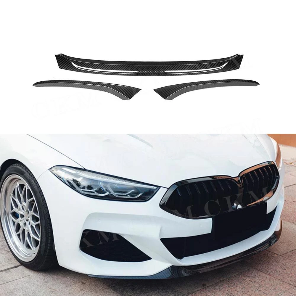 Dry Carbon Fiber 3pcs Front Lip Spoiler Chin Shovel For Bmw 8 Series ...