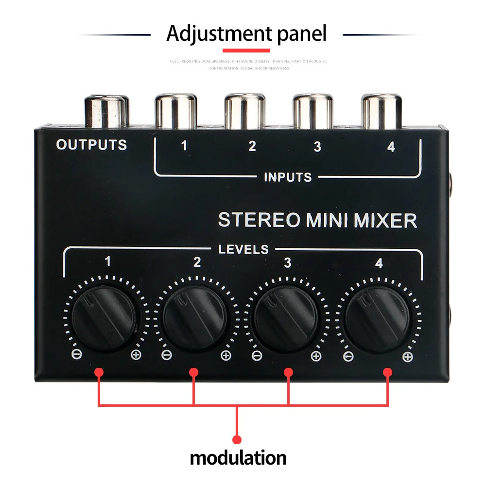 Pequeno-Audio-Mixer-Stereo-Dispenser-4-Channel-Mixer-passiva-Live ...