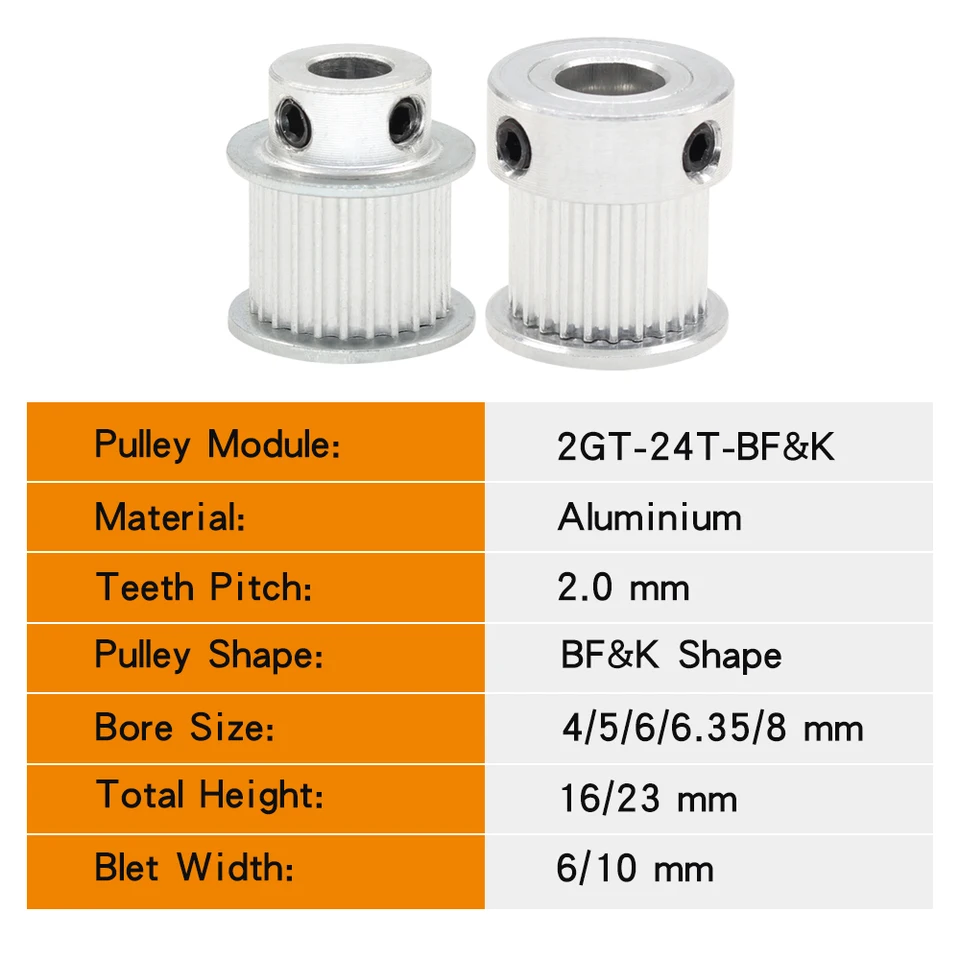 Professional 2pcs L-24 Timing Belt Pulleys With Keyway, 24Teeth L Type ...