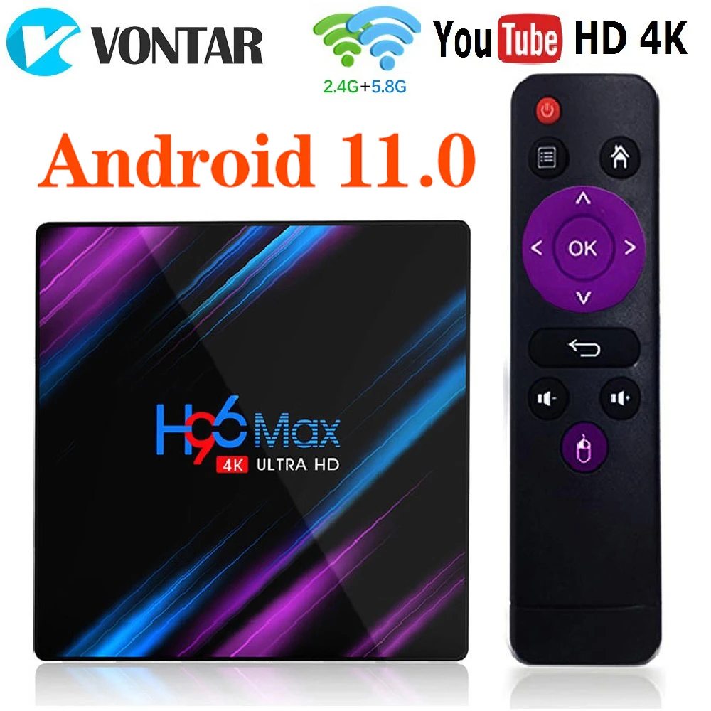 H96 Max Rk3318 Smart Tv Box Android 11 4g 64gb 32g 4k Wifi Bt Media ...