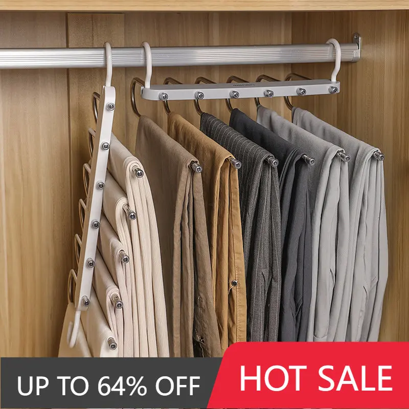 6-Tier-Multi-Functional-Pants-Rack-for-Hanging-Jeans-Scarf-Trouser ...