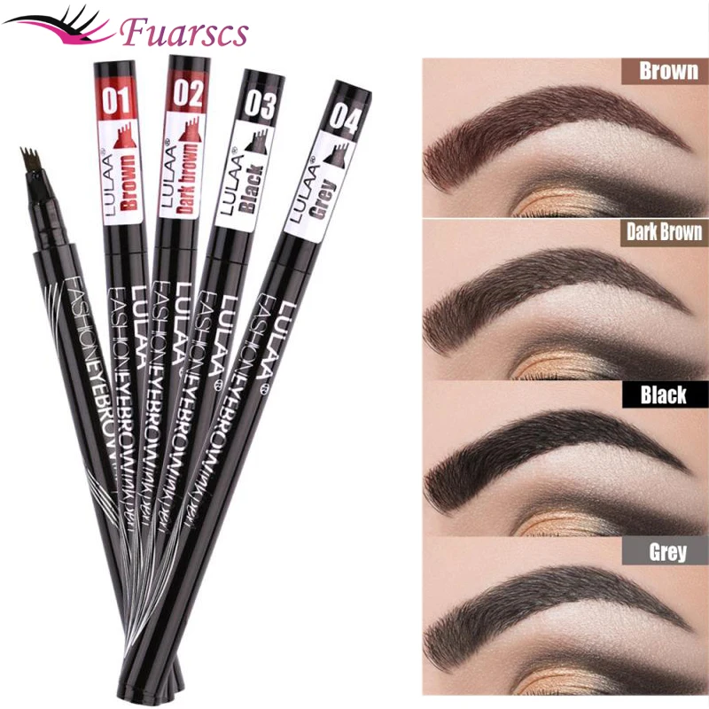 Liquid Eyebrow Pen 4 Points Eyebrow Pen Waterproof Fork Tip Eyebrow ...