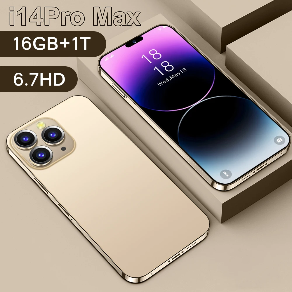 Brand New 14 Pro Max Smartphone 6.7 Polegada Face ID 16GB + 1TB ...