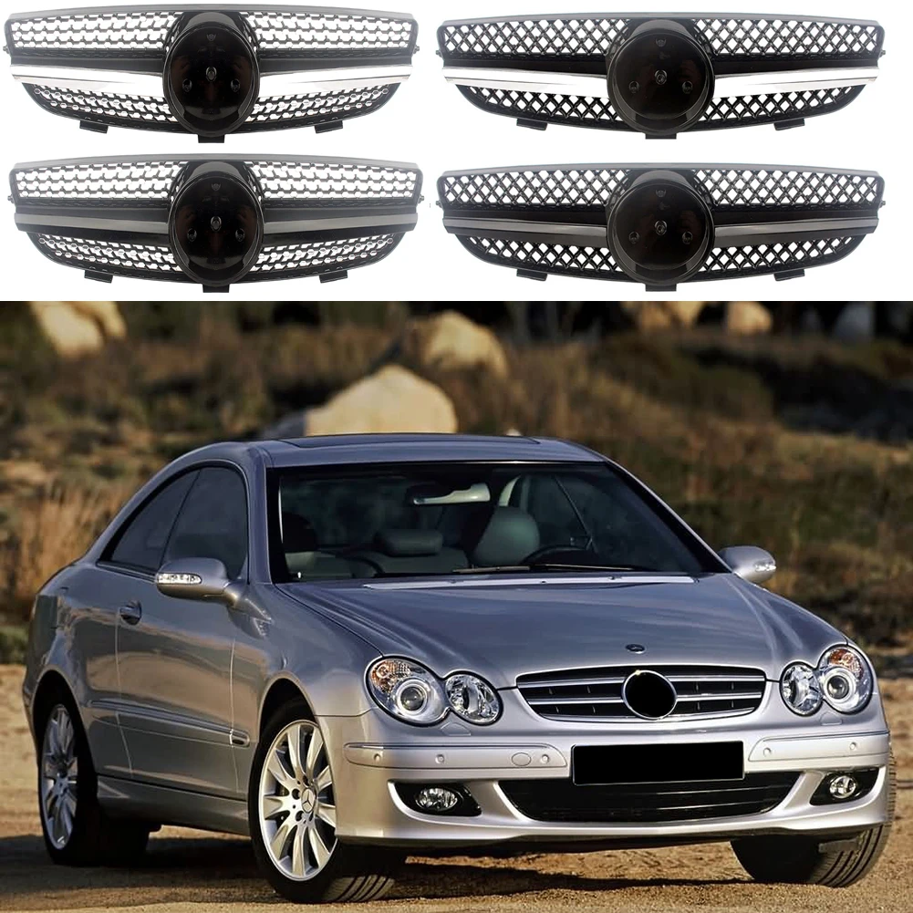 Front-Grill-Center-Hood-Grille-Bumper-For-Mercedes-Benz-CLK-Class-W209 ...