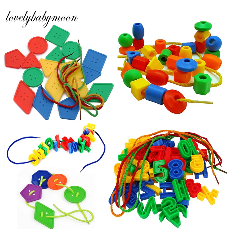 30-50pcs-Monterssori-Beads-Toys-Baby-DIY-geometric-digital-Buttons ...