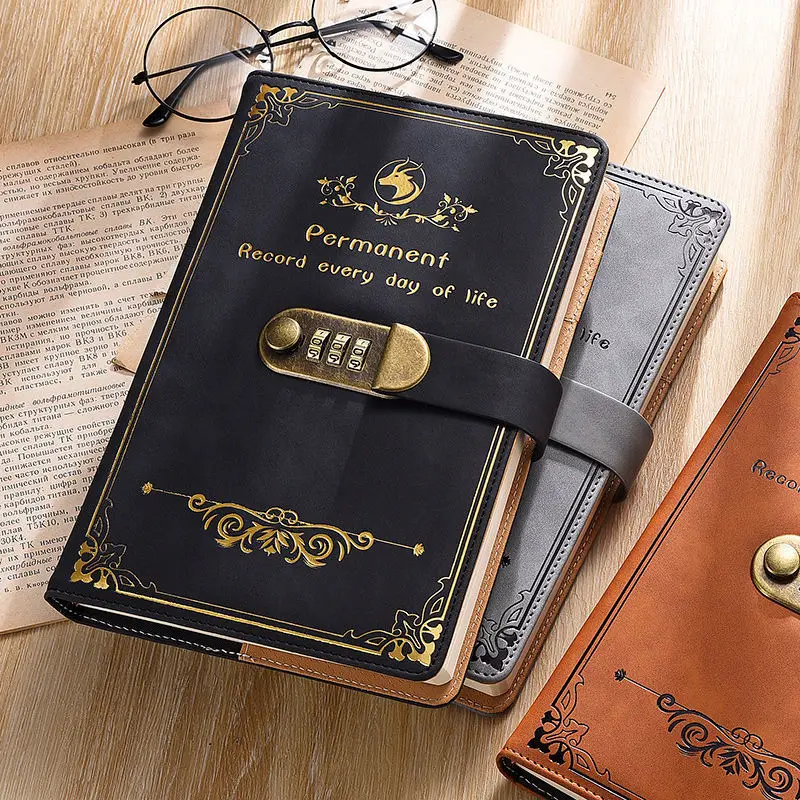 Notebook Stationery Notepad | Leather Notebook Password | Password ...