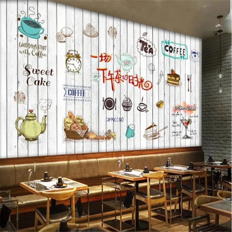 European And American Hand-painted Afternoon Tea Coffee Dessert Shop ...