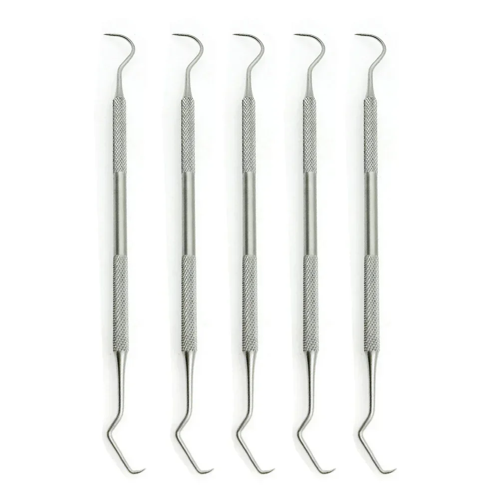5PCS-Double-Hook-Tooth-Dental-Explorer-Probe-Dentist-Tool-Stainless ...