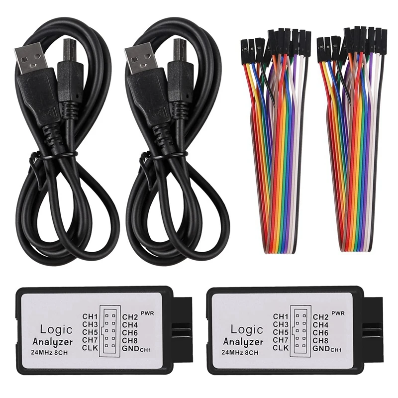 2-Sets-USB-Logic-Analyzer-24Mhz-8-Channel-24M-Seconds-Logic-Analyzers ...