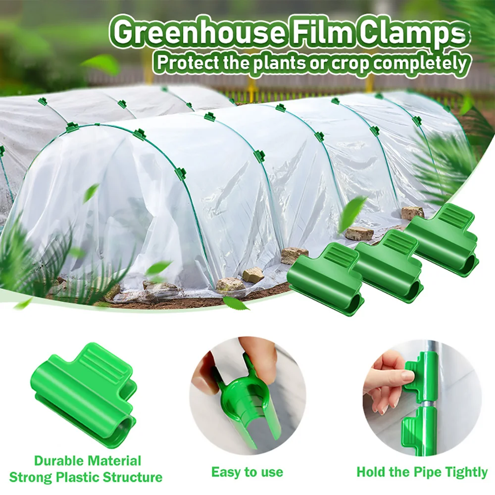 Greenhouse Clips Film Clamps Garden Shed Row Cover Netting Tunnel Hoop ...