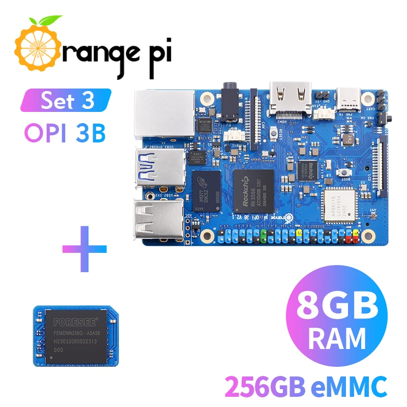 Orange-Pi-3B-8GB-256G-EMMC-Module-Rockchip-RK3566-Quad-Core-WiFi-BLE ...