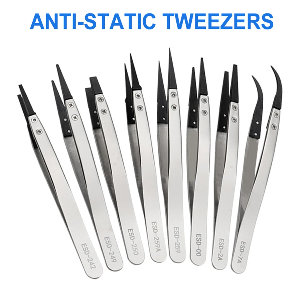 1-Piece-Anti-Static-ESD-Tweezers-Replaceable-Tweezers-Tips-Stainless ...