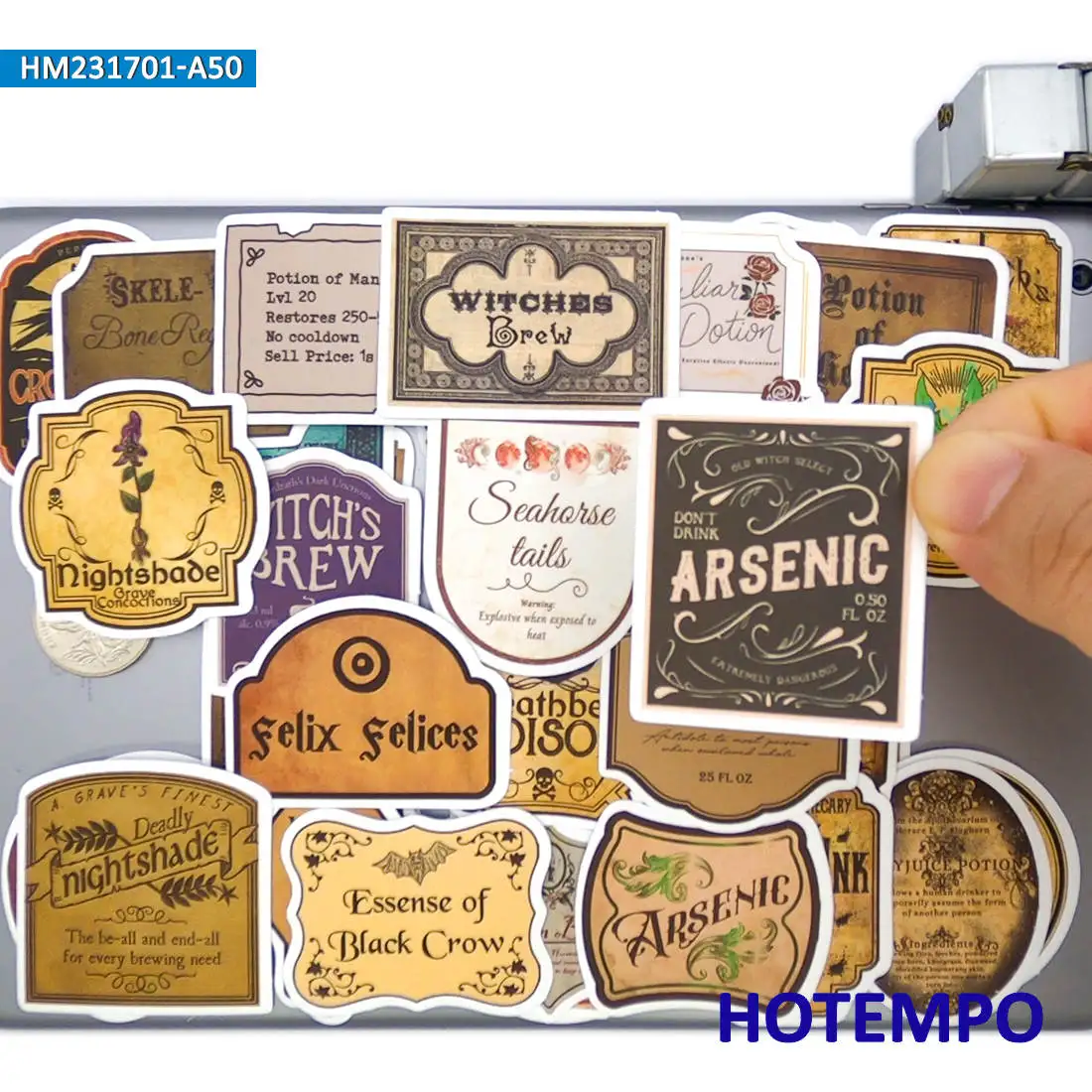 20-30-50Pieces-Wizard-Potion-Tag-Magic-Fantasy-World-Funny-Stickers-for ...