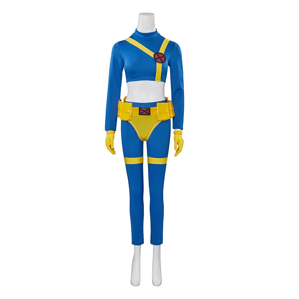 Female-Cyclops-Cosplay-Costume-Blue-Crop-Top-Pants-Accessories-Set-Hero ...