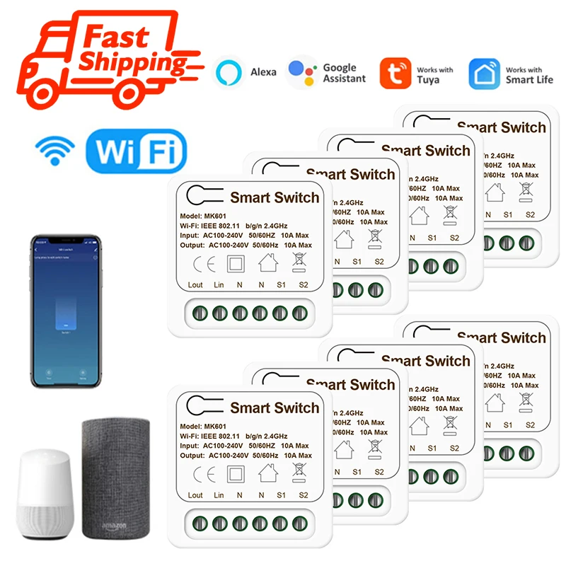 Interruptor inteligente con Wifi para el hogar, dispositivo de control de vida inteligente con ...