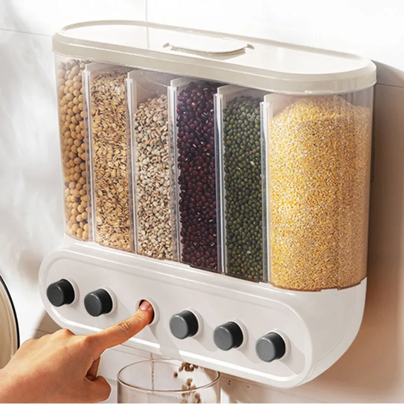 MOZHOU-Grain-Storage-Box-Dispenser-Household-Rice-Container-Bucket-Wall ...