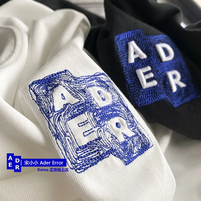 ADER ERROR 기하학 입체 자수 반팔 티셔츠, 한국 시크, 루즈한 디자인, 남녀공용| | - AliExpress