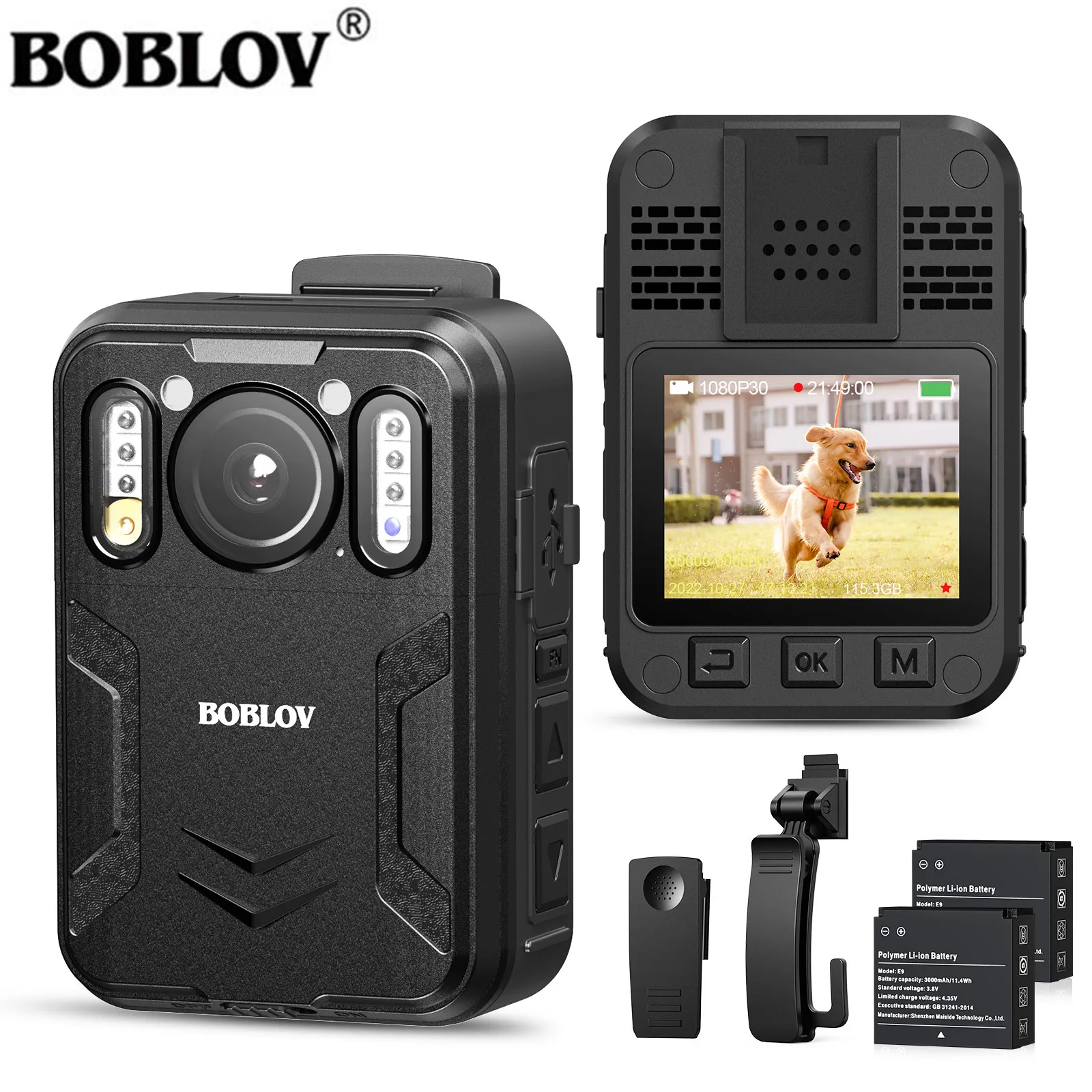 BOBLOV-B4K2-128G-4K-Small-Body-Camera-GPS-Police-Cam-Two-3000mAh ...