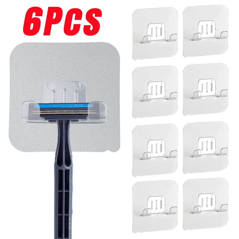 6-1Pcs-Wall-Mounted-Razor-Holder-Punch-Free-Storage-Bracket-Wall ...