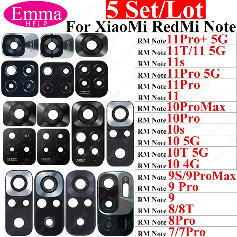 5pcs-Back-Rear-Camera-Lens-for-Xiaomi-Redmi-Note-10-Pro-Max-11T-10T-10S ...