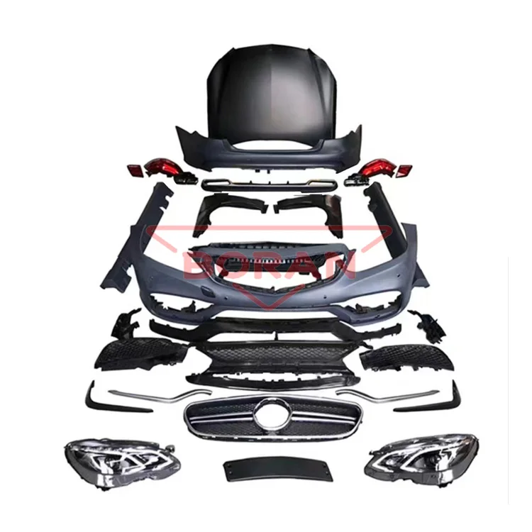 2009-2013 W212 Modification E63 AMG Style Bumper Grille Headlights Hood ...