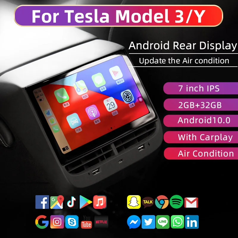 Multimedia-Player-for-Tesla-Rear-Screen-Display-Model-3-Model-Y-Android ...