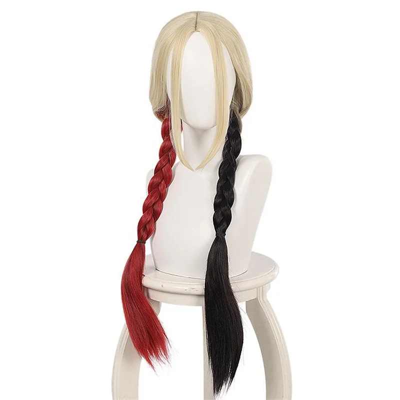 Women-Halloween-Joker-Cosplay-Wig-Gradient-Double-Ponytail-Halloween ...