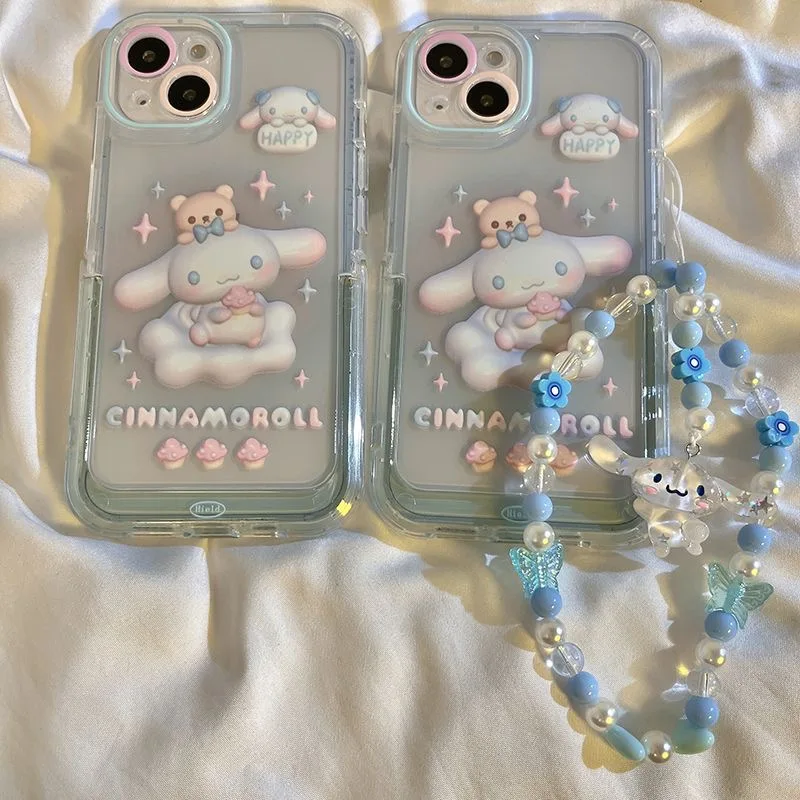 Sanrio-Cinnamoroll-funda-de-tel-fono-con-pulsera-de-lujo-carcasa ...