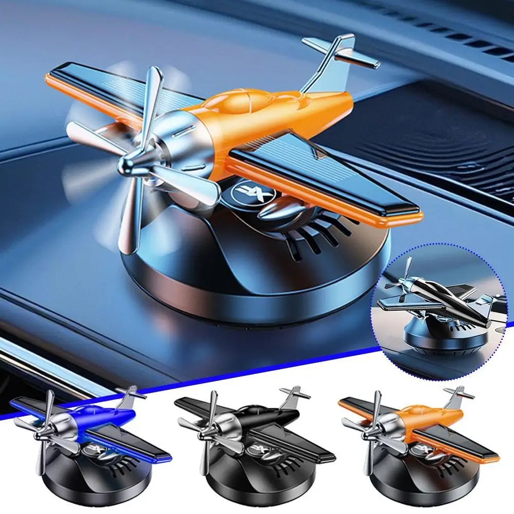 Solar Energy Powered Rotating Propeller Fighter Car Air Freshener Scent ...