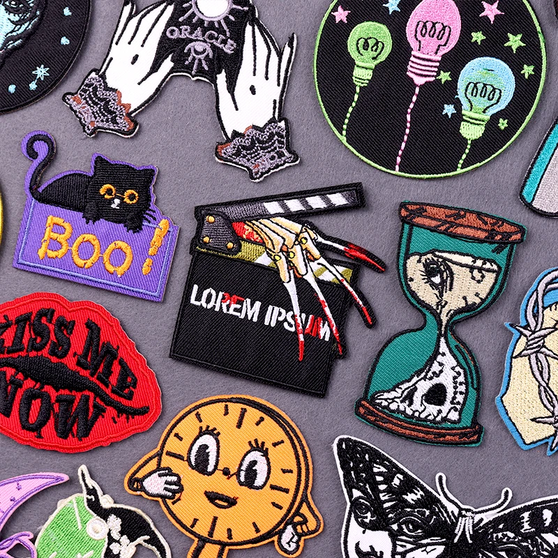 Punk-Hip-Hop-Embroidery-Patch-Iron-On-Patches-For-Clothing-Embroidered ...