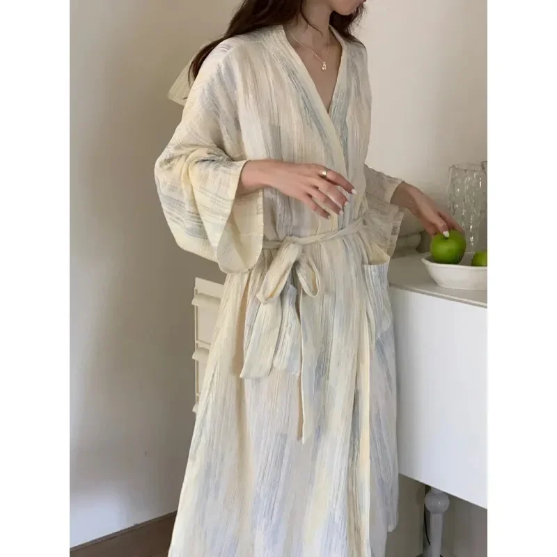 Korean-Style-Sweet-Women-s-Sleepwear-Kimono-Loose-fit-Medium-length ...