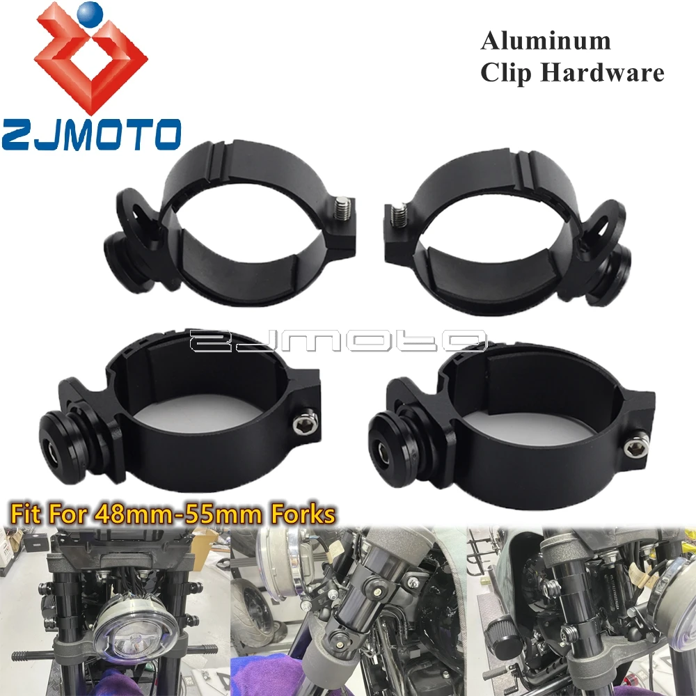 Motorcycle-Fairing-Bracket-48-55mm-Fork-Clamp-Adjustable-Windshield ...