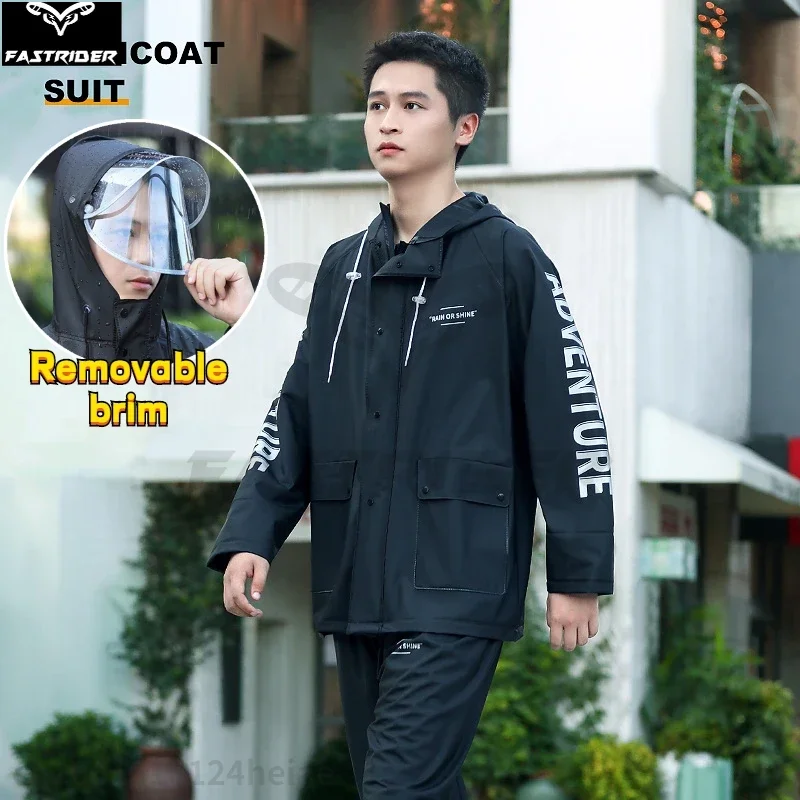 Fashion Split Style Raincoat and Rain Pants Set Reflective PVC Men's ...