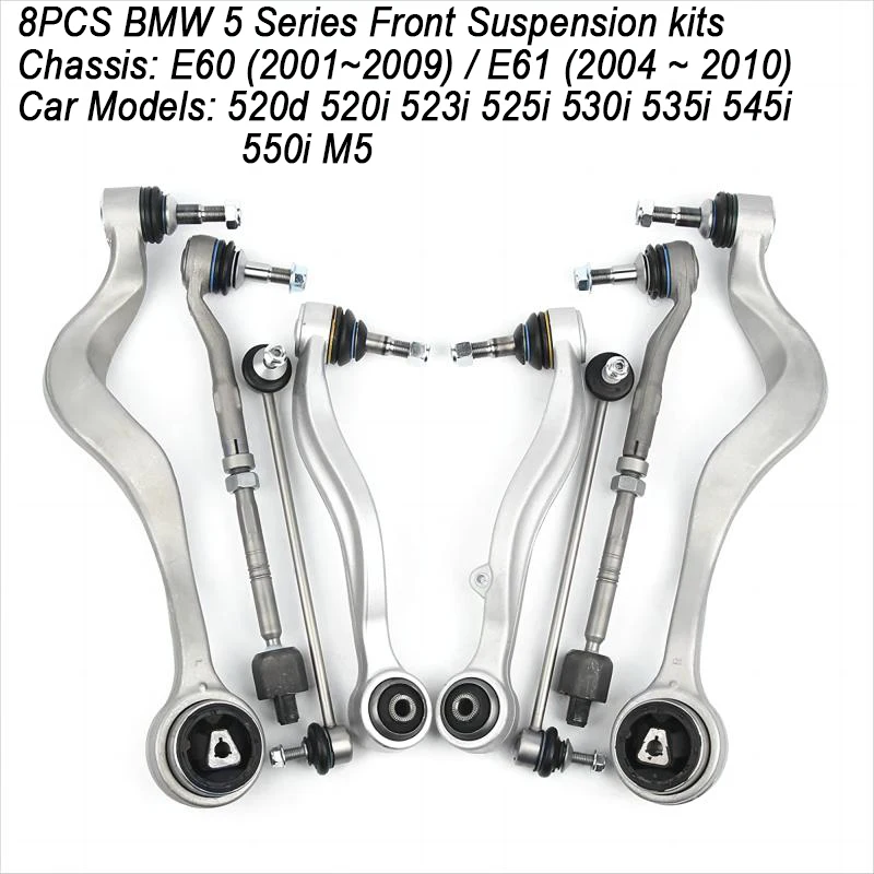 8PCS-Front-Suspension-Control-Arm-Stabilizer-Link-Kits-For-BMW-5-Series ...