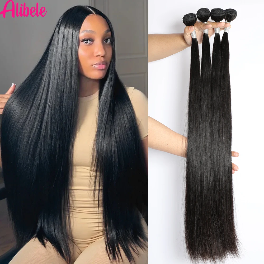 Double Drawn Hair Bundles 15A Grade Straight Bundles Peruvian Raw Hair ...