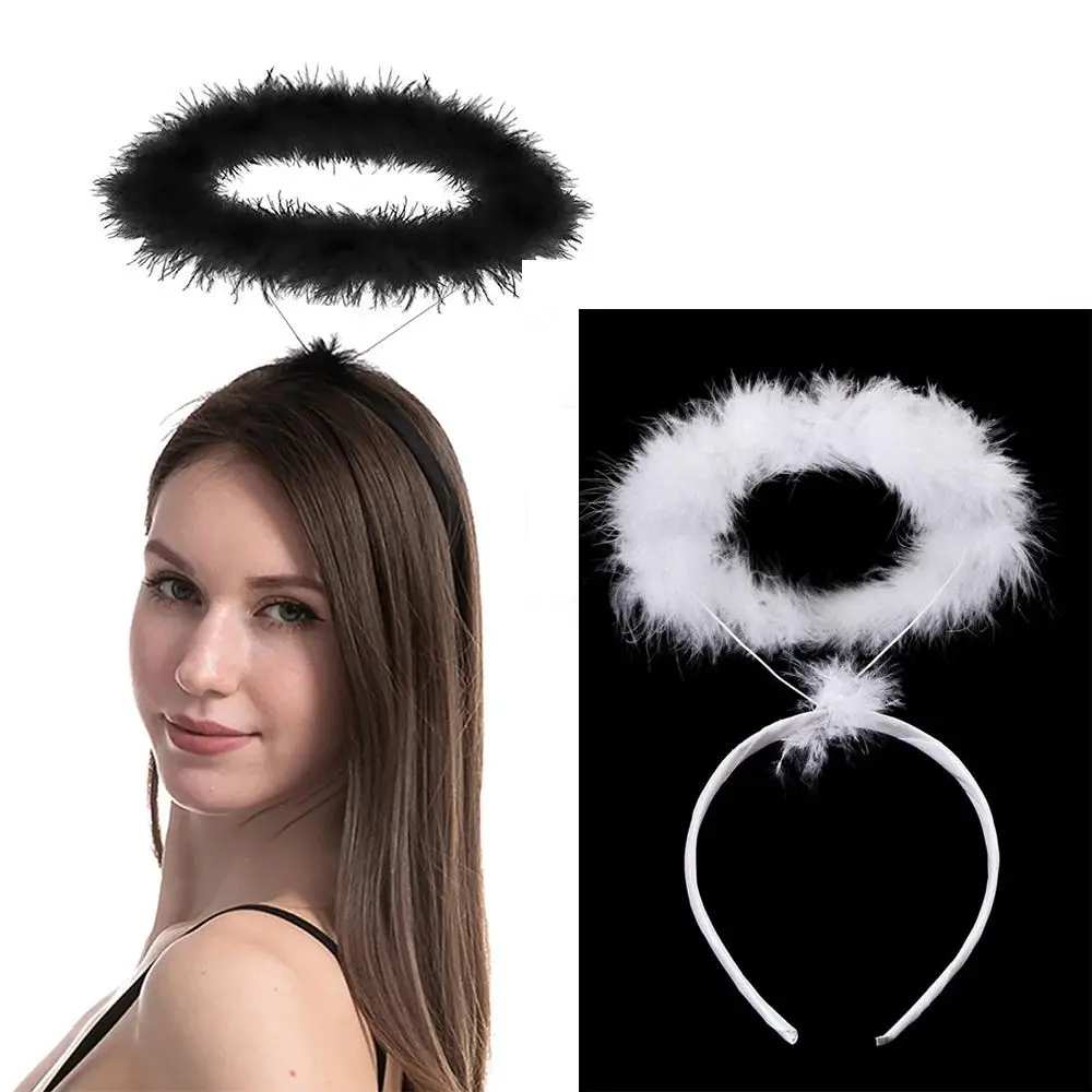 Angel-Halo-Headband-Black-White-Feather-Angel-Headband-Christmas ...